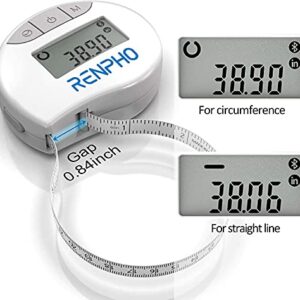 Smart Tape Measure Body with App - RENPHO Bluetooth Measuring Tapes for Body Measuring, Weight Loss, Muscle Gain, Fitness Bodybuilding, Retractable, Measures Body Part Circumferences, Inches & cm