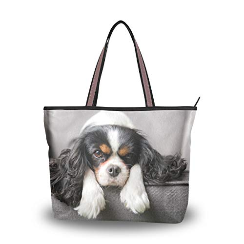 My Daily Women Tote Shoulder Bag Cavalier King Charles Spaniel Dog Handbag Medium