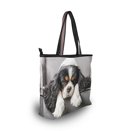 My Daily Women Tote Shoulder Bag Cavalier King Charles Spaniel Dog Handbag Medium