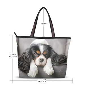 My Daily Women Tote Shoulder Bag Cavalier King Charles Spaniel Dog Handbag Medium