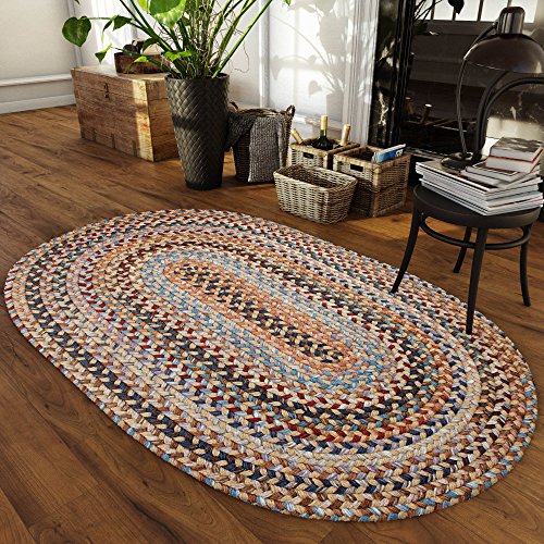 Super Area Rugs Tribeca Soft & Reversible Wool Braided Rug, Made in USA, Wheat Field, 2' X 3'