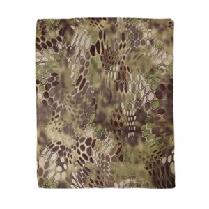 rouihot 60×80 inches throw blanket camouflage kryptek distorted hexagon honeycomb shapes blurry green brown warm cozy print flannel home decor comfortable blanket for couch sofa bed