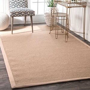 nuloom laurel machine woven jute area rug, 3′ x 5′, beige