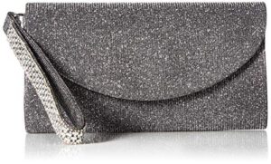 jessica mcclintock womens vienna sparkle & shine flap wristlet handbags, pewter, one size us