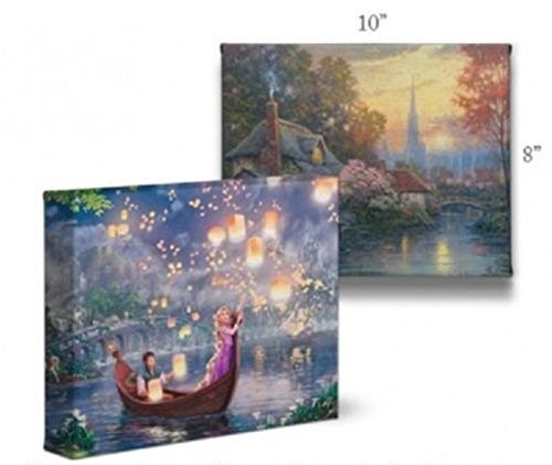 Thomas Kinkade Studios Beauty and the Beast Dancing in the Moonlight 8 x 10 Gallery Wrapped Canvas