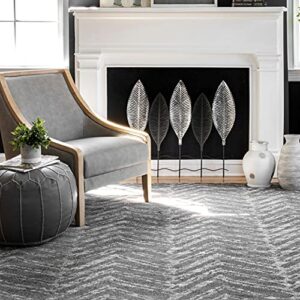 nuLOOM Rosanne Geometric Area Rug, 8' x 10', Dark Grey