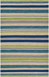 couristan cottages alki reversible indoor/outdoor area rug, 8′ x 10′, ocean shades blue-green