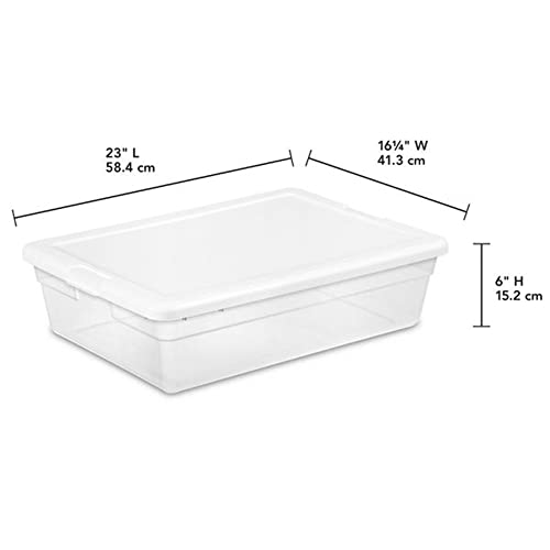 Sterilite 28 Quart Multipurpose Plastic Closet or Under Bed Storage Container Totes for Home or Office Organization, Clear (30 Pack)