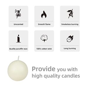 Zest Candle 6-Piece Ball Candles, 3-Inch, Pale Ivory