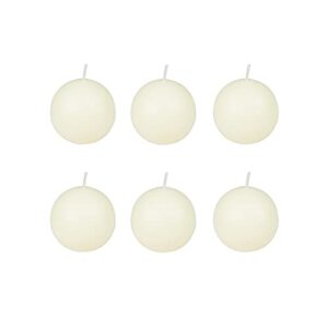 Zest Candle 6-Piece Ball Candles, 3-Inch, Pale Ivory