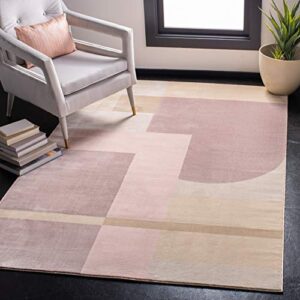 safavieh orwell collection 9′ x 12′ pink / purple orw301u mid-century modern abstract non-shedding living room bedroom dining home office area rug