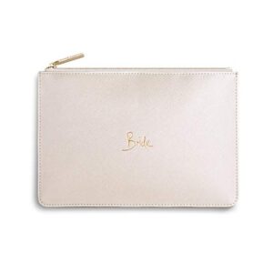 katie loxton bride medium vegan leather clutch bridal perfect pouch metallic white