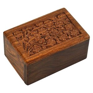 beautifully handmade & handcrafted tree of life engraving wooden urns for human ashes adult by – wooden cremation urns for ashes engraving, wooden box (5 x 3 x 2)