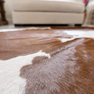 Genuine Brown and White Cowhide Rug XL 6 x 7-8 ft. 180 x 240 cm