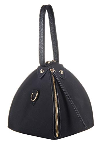 QZUnique Women's Triangle Shape PU Leather Handbag Mini Casual Purse Shoulder Bag Satchel