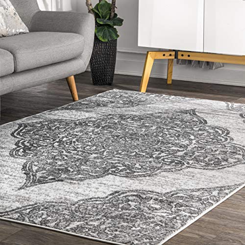 nuLOOM Jeannette Floral Area Rug, 4' x 6', Grey