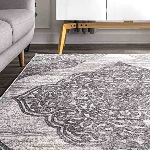 nuLOOM Jeannette Floral Area Rug, 4' x 6', Grey