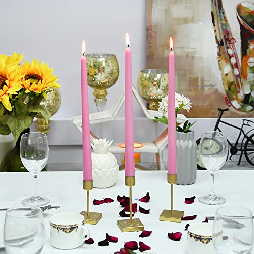 Zest Candle 12-Piece Taper Candles, 12-Inch, Pink