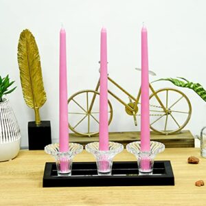 Zest Candle 12-Piece Taper Candles, 12-Inch, Pink