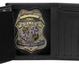 Baltimore Police Recessed Badge Wallet (Cutout PF135, 3.35 inches tall)