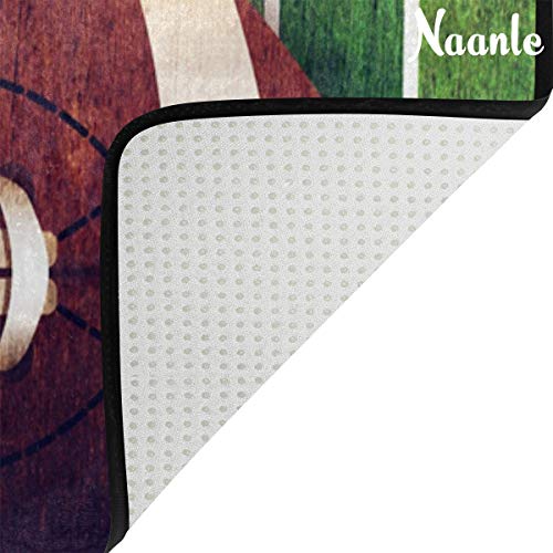 Naanle Sport American Football Non Slip Area Rug for Living Dinning Room Bedroom Kitchen, 5' x 7'(58 x 80 Inches), Sport Nursery Rug Floor Carpet Yoga Mat