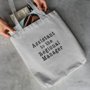 Pop Threads Assistant To The Regional Manager Funny TV Natural 15x15 inches Large Canvas Tote Bag