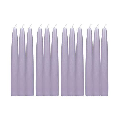 Zest Candle 12-Piece Taper Candles, 6-Inch, Lavender