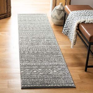 safavieh tulum collection 2′ x 8′ dark grey/ivory tul263f moroccan boho distressed non-shedding living room entryway foyer hallway bedroom runner rug