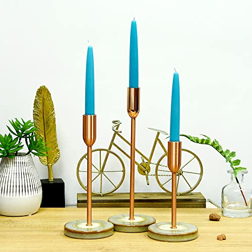 Zest Candle 12-Piece Taper Candles, 6-Inch, Turquoise