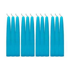 Zest Candle 12-Piece Taper Candles, 6-Inch, Turquoise