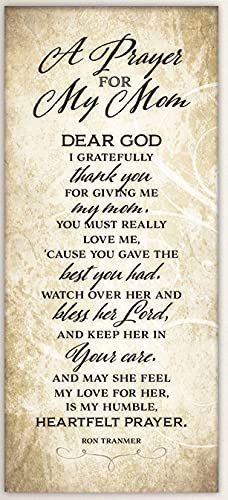 Dexsa Prayer for My Mom Wood Frame Wall Plaque for Mother’s Day, Birthday Gift for Mom | Made in USA | Bonus Mom Gift, Mother-in-Law Picture Frame | Best Mom Plaque from Son or Daughter | 8x16 inches