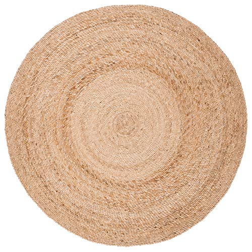 SAFAVIEH Natural Fiber Round Collection 3' Round Natural NFB249A Handmade Boho Country Charm Jute Area Rug