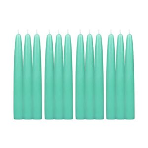 Zest Candle 12-Piece Taper Candles, 6-Inch, Aqua