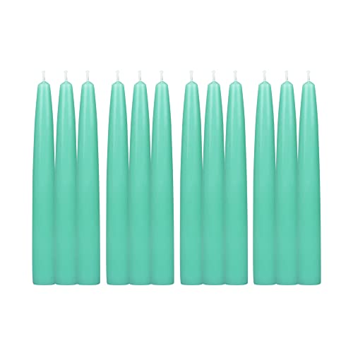 Zest Candle 12-Piece Taper Candles, 6-Inch, Aqua