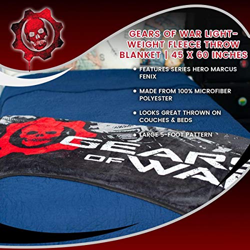 JUST FUNKY Gears of Wars Fleece Blanket | Licensed Gears of War Merchandise 45 x 60 Inches