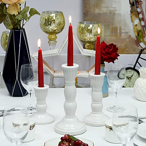 Zest Candle 12-Piece Taper Candles, 6-Inch, Red