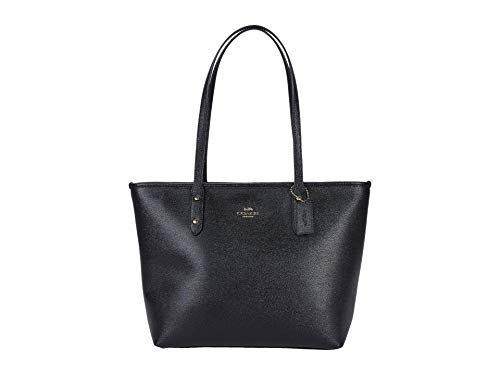 COACH A Crossgrain City Zip Tote w/PVC Bottom Black One Size