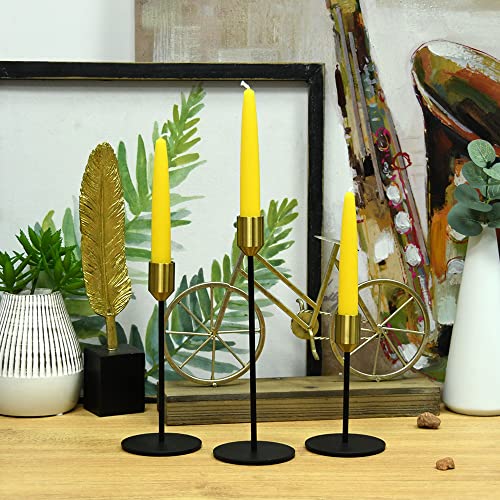 Zest Candle 12-Piece Taper Candles, 6-Inch, Yellow