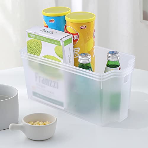 Wekioger 6 Pack Plastic Pantry Stacking Storage Bins, Clear Versatile Organizing Bin