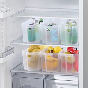 Wekioger 6 Pack Plastic Pantry Stacking Storage Bins, Clear Versatile Organizing Bin