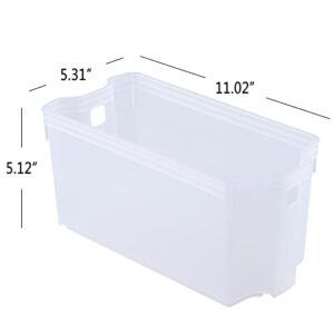 Wekioger 6 Pack Plastic Pantry Stacking Storage Bins, Clear Versatile Organizing Bin