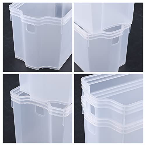 Wekioger 6 Pack Plastic Pantry Stacking Storage Bins, Clear Versatile Organizing Bin