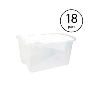 Sterilite 1914 Single 48 Quart Hinged Lid Storage Box Tote Container (18 Pack)