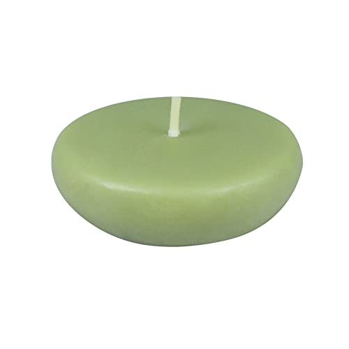 Zest Candle 24-Piece Floating Candles, 2.25-Inch, Sage Green