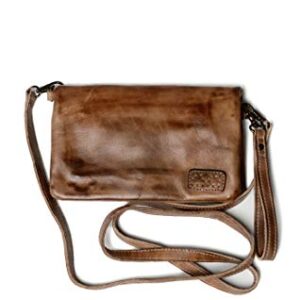 Bed|Stu Women's Cadence Leather Wallet, Crossbody or Clutch (Tan Rustic)