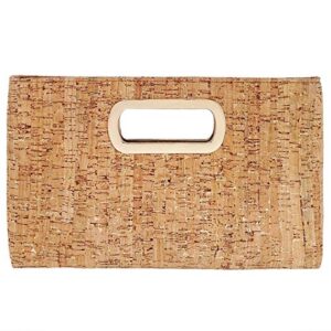 cork top handle clutch, gold