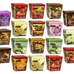 All2shop Scented Votive Candles Short Set of 18 Assorted Healing Candles for Relaxation & Aromatherapy- Long Burning at Least 20hrs Each 360hrs Total