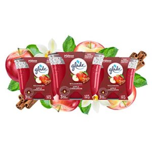 glade candle apple cinnamon, fragrance candle infused with essential oils, air freshener candle, 3-wick candle, 6.8 oz, 3 count