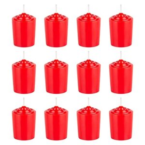 mega candles 12 pcs unscented red votive candle, hand poured wax candles 15 hours 1.5 inch x 2.25 inch, home décor, wedding receptions, baby showers, birthdays, celebrations, party favors & more