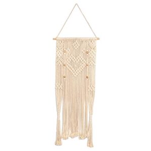 Eiyye Macrame Shelf Floating Wood Shelf Supporter Handmade Cotton Tapestry Hanging Home Deco14.6x35.4inch